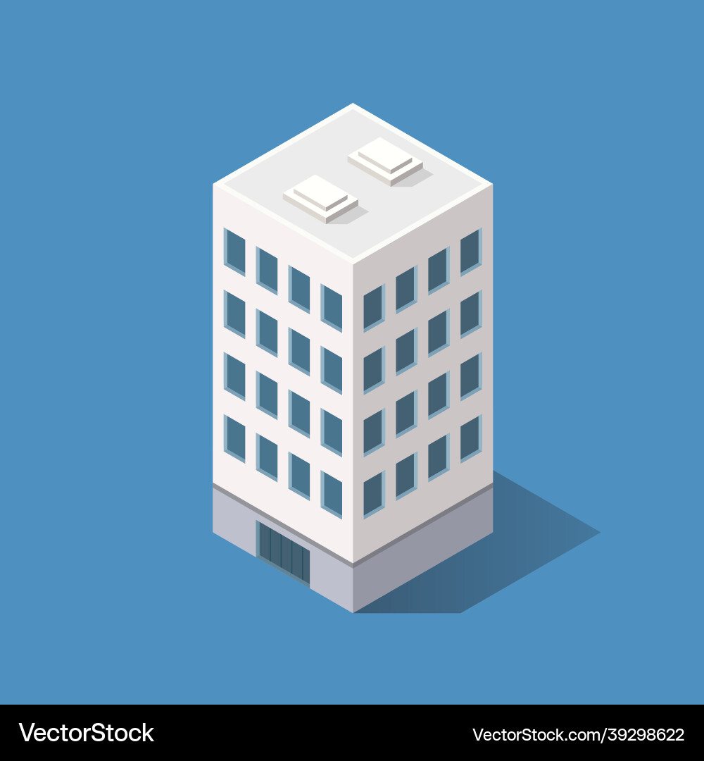 Isometric City Buildings Royalty Free Vector Image