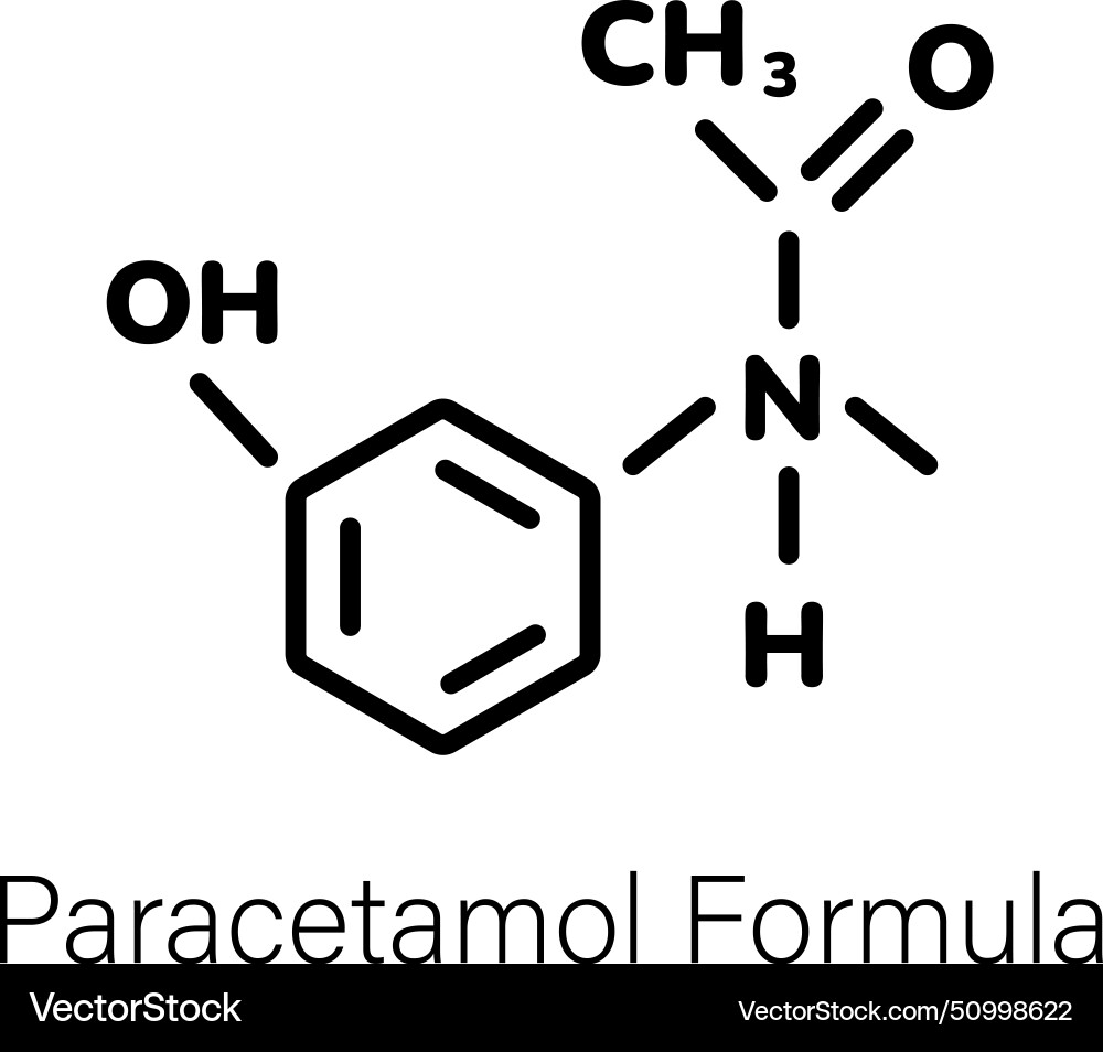 Paracetamol formula Royalty Free Vector Image - VectorStock