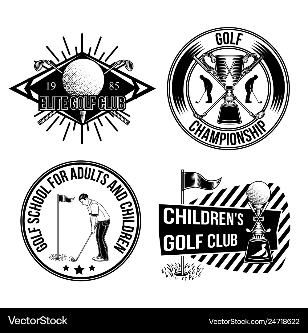 Set of golf emblems labels badges logos Royalty Free Vector