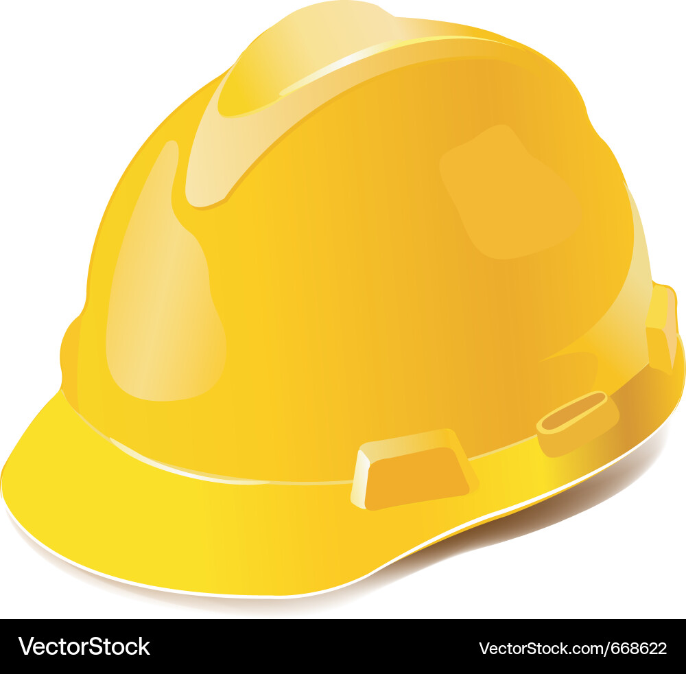 Yellow hard hat isolated on white Royalty Free Vector Image