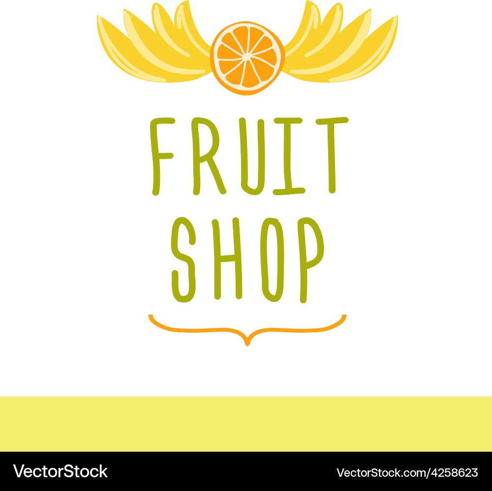 Fruit shop editable template logo or signage Vector Image