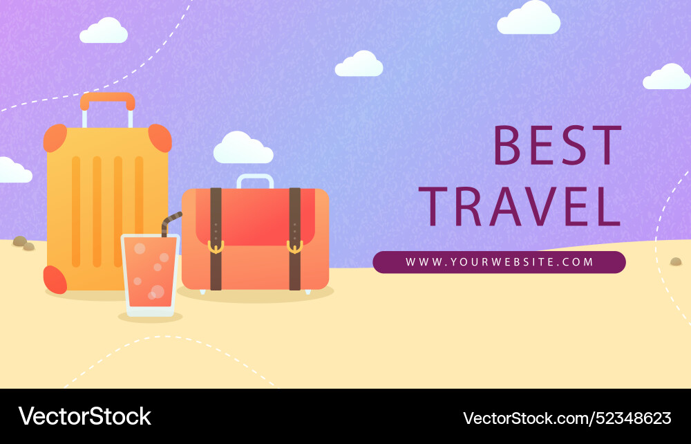 Gradient texture travel agency youtube thumbnail Vector Image