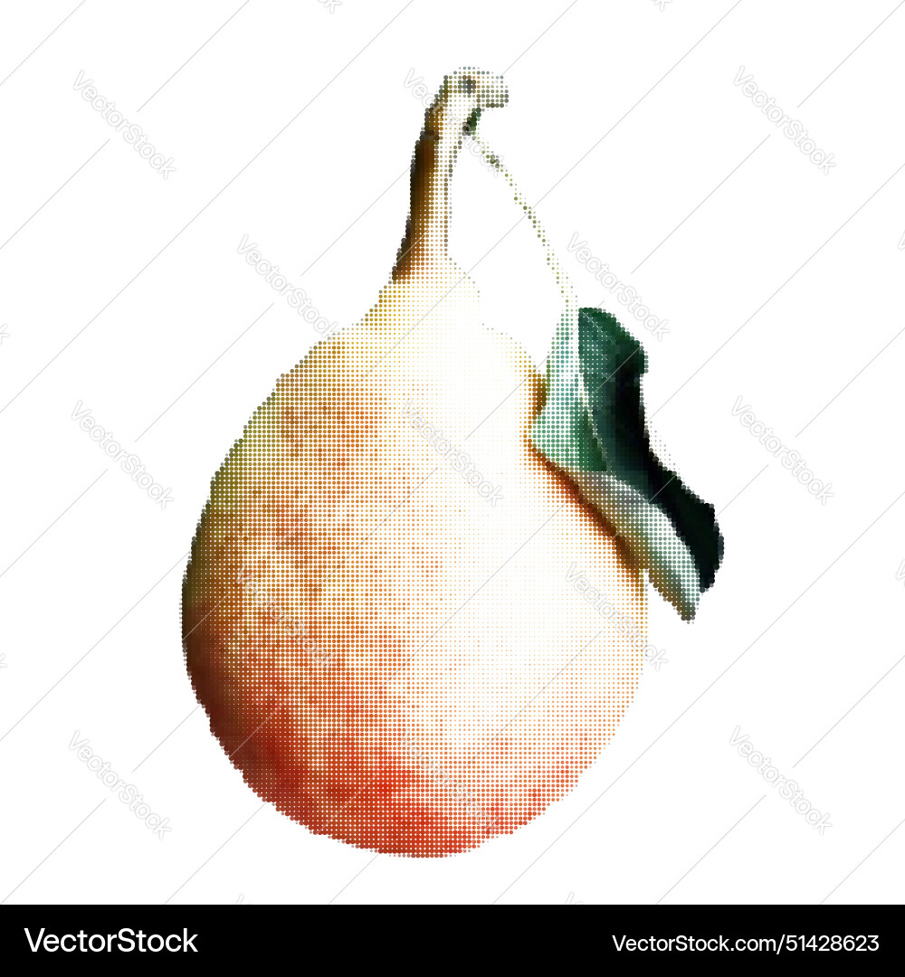 Halftone dotted pear for trendy y2k retro collage Vector Image