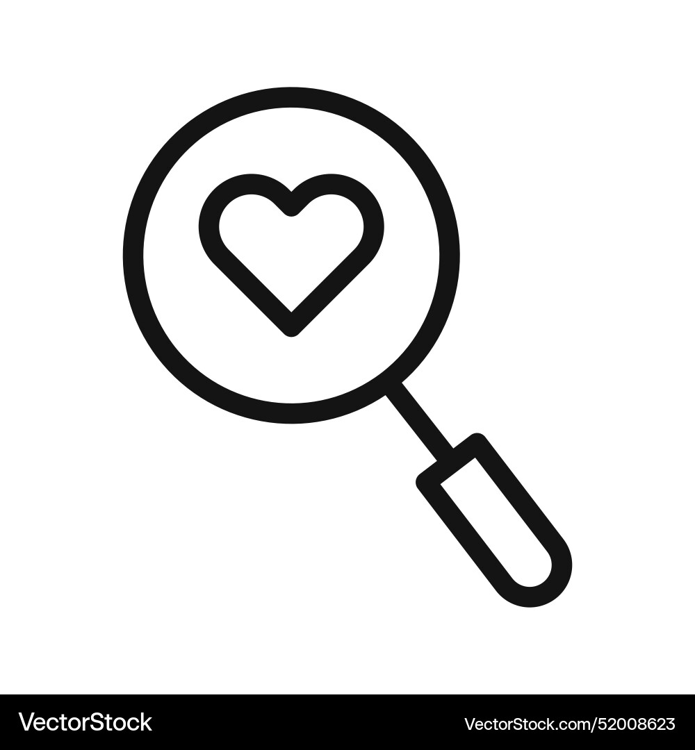 Heart search icon perfect for matchmaking apps Vector Image