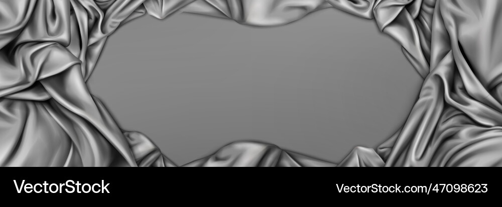 Luxus Silber Seide Stoff Banner Top-Szene Vektorbild