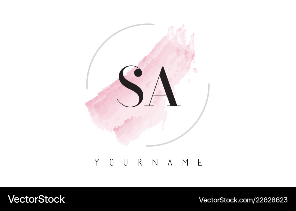 Sa s a watercolor letter logo design Royalty Free Vector