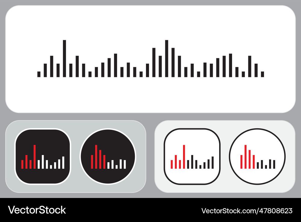 Sound wave eq equalizer icons and widget design Vector Image