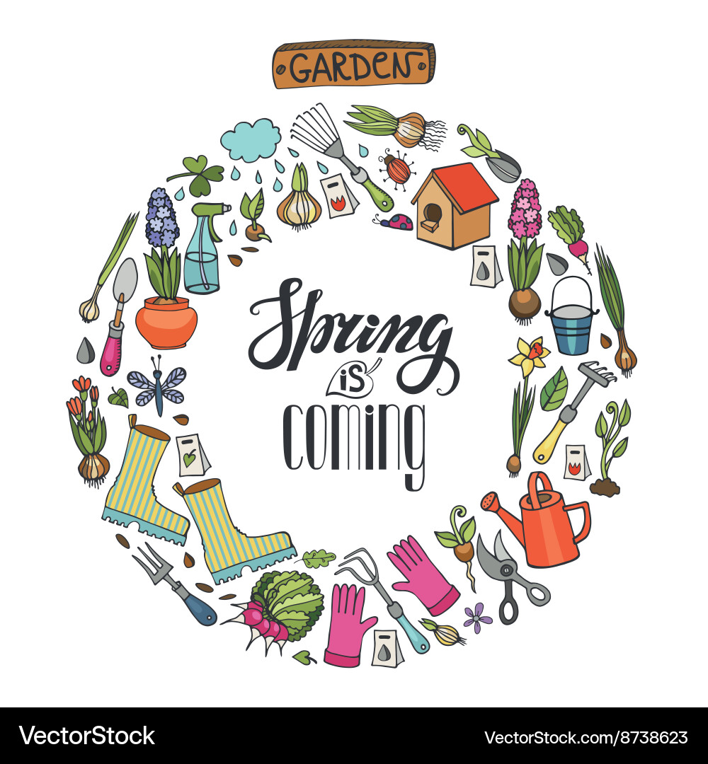 Spring garden Royalty Free Vector Image - VectorStock