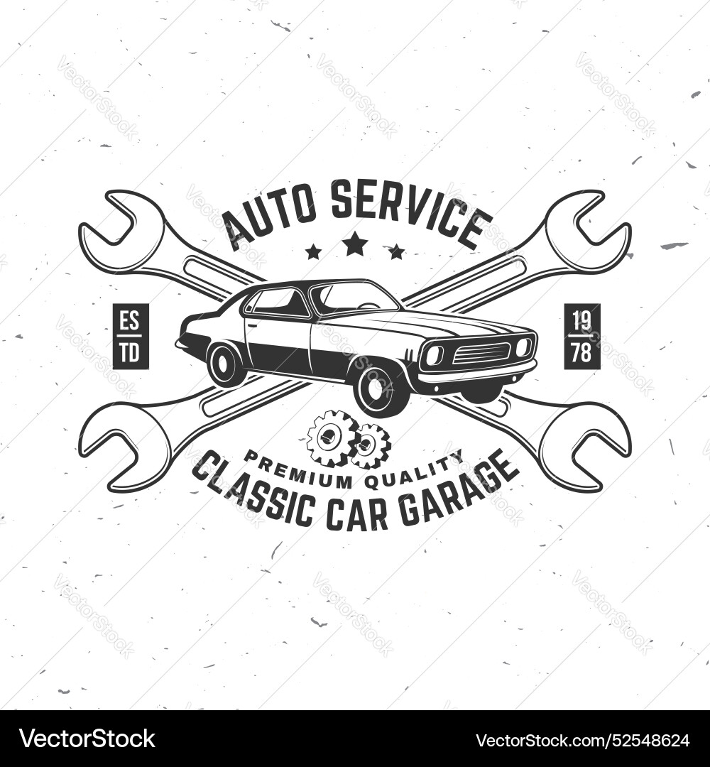 Auto service logo emblems badges and icons Vector Image