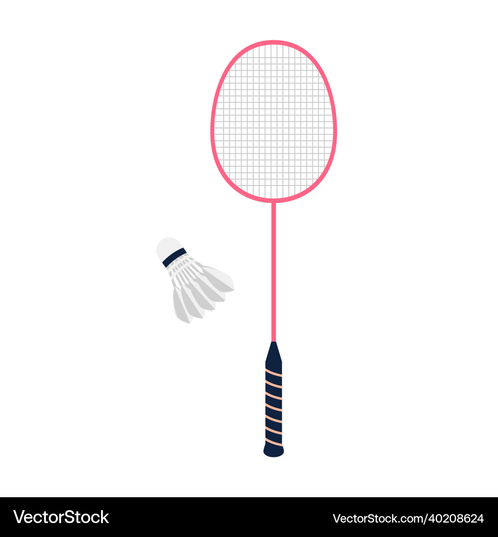 Badminton racket and shuttlecock Royalty Free Vector Image