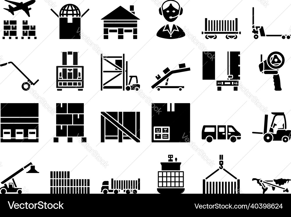 Logistics icon set Royalty Free Vector Image - VectorStock