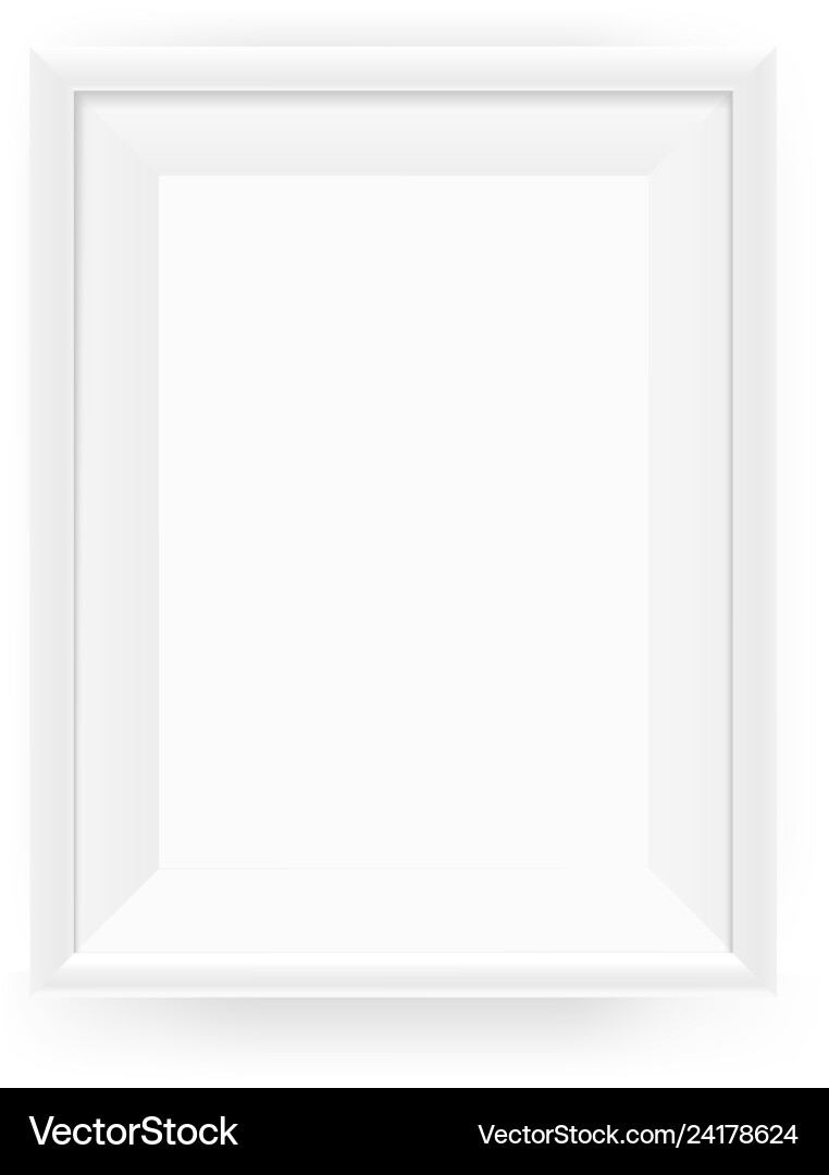 Realistic Empty White Picture Frame Royalty Free Vector