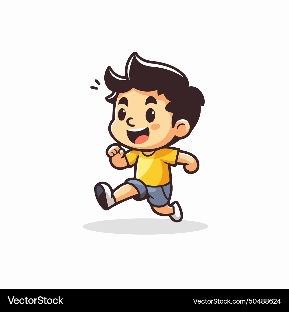 Running boy isolated on a white background Vector Image