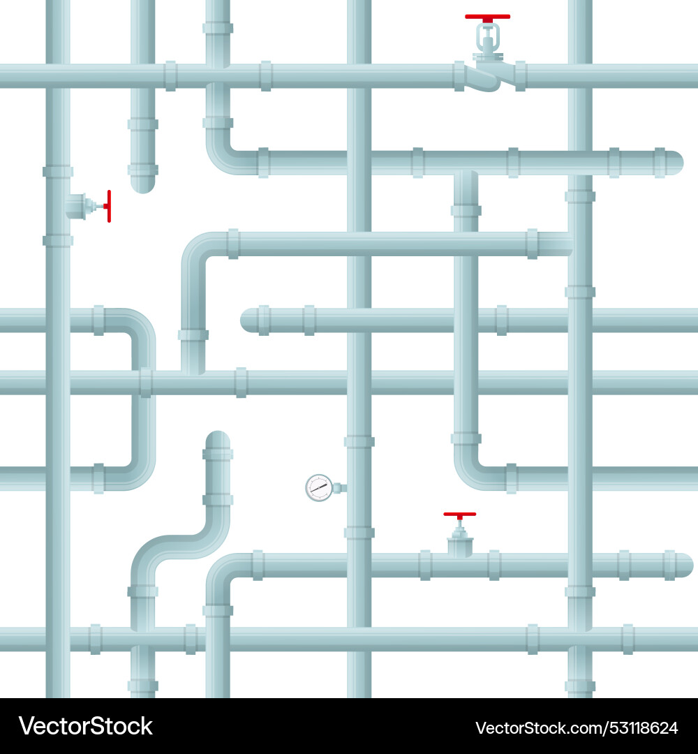 Seamless pipeline pattern industrial plumbing Vector Image