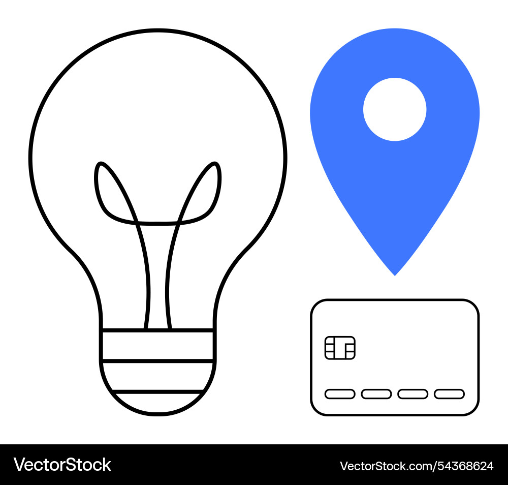 Symbolic elements of innovation location pin Vector Image