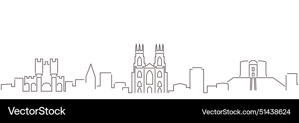 York dark line simple minimalist skyline Vector Image