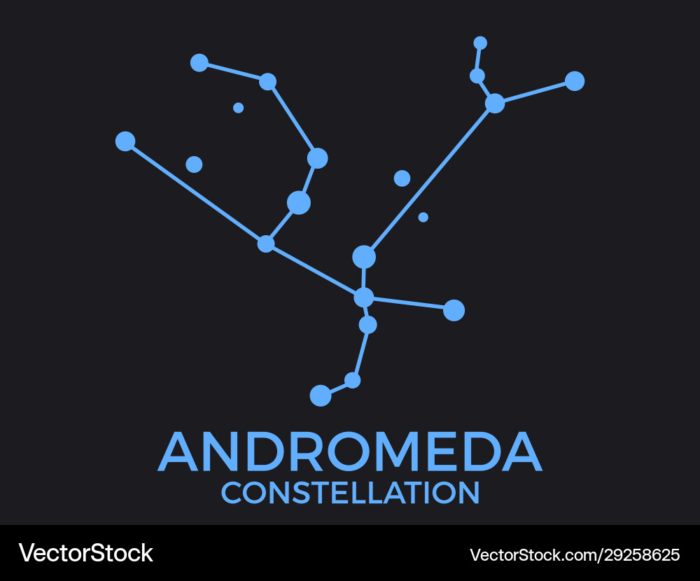 Andromeda constellation stars in night sky Vector Image