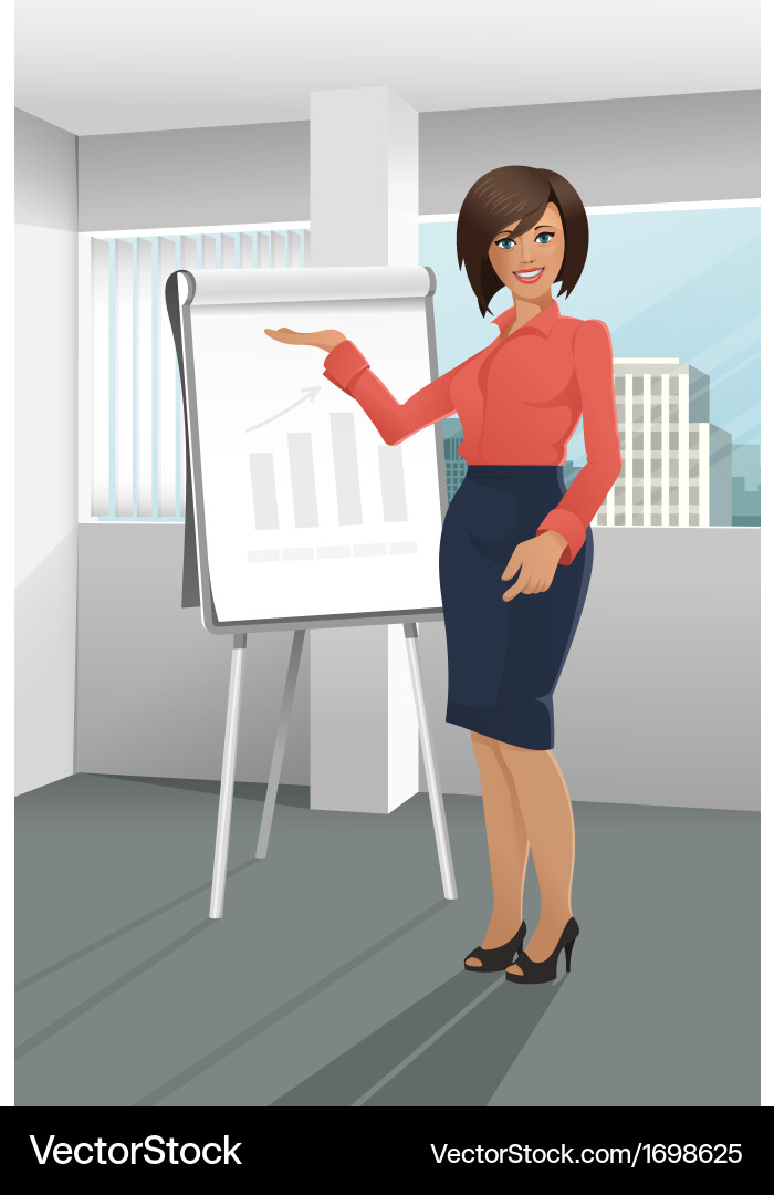 Businesswoman giving a presentation Royalty Free Vector