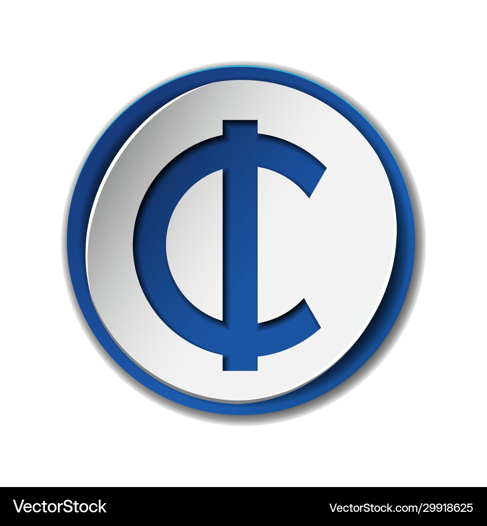 Cedi currency symbol on colored circle flat icon Vector Image
