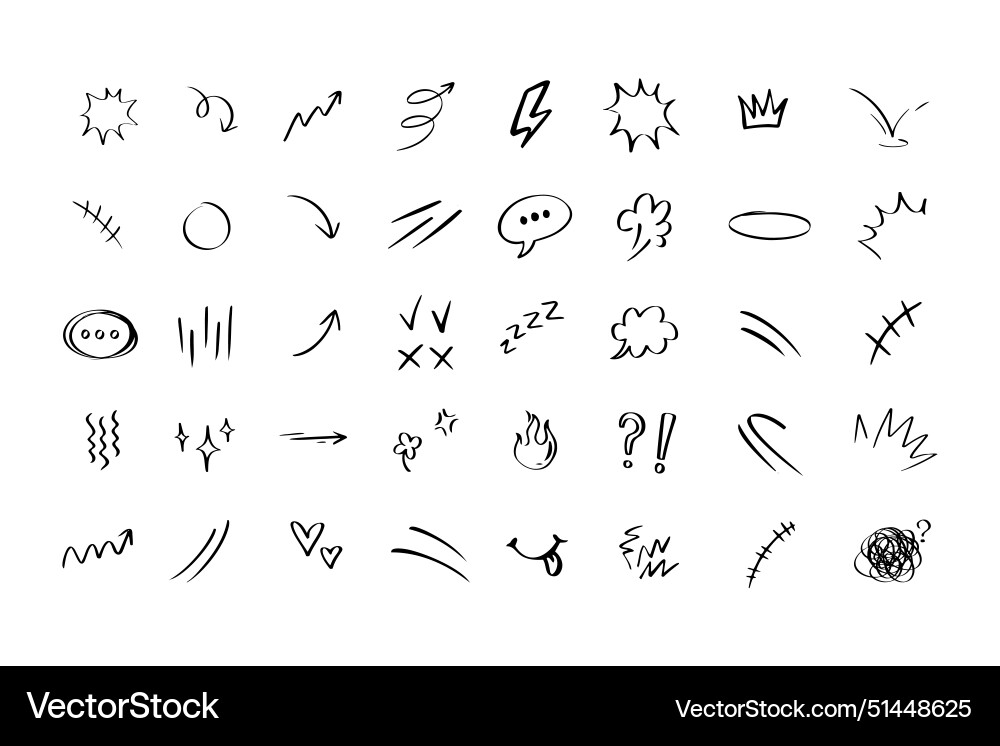 Doodle hand drawn cute cartoon expression sign Vector Image