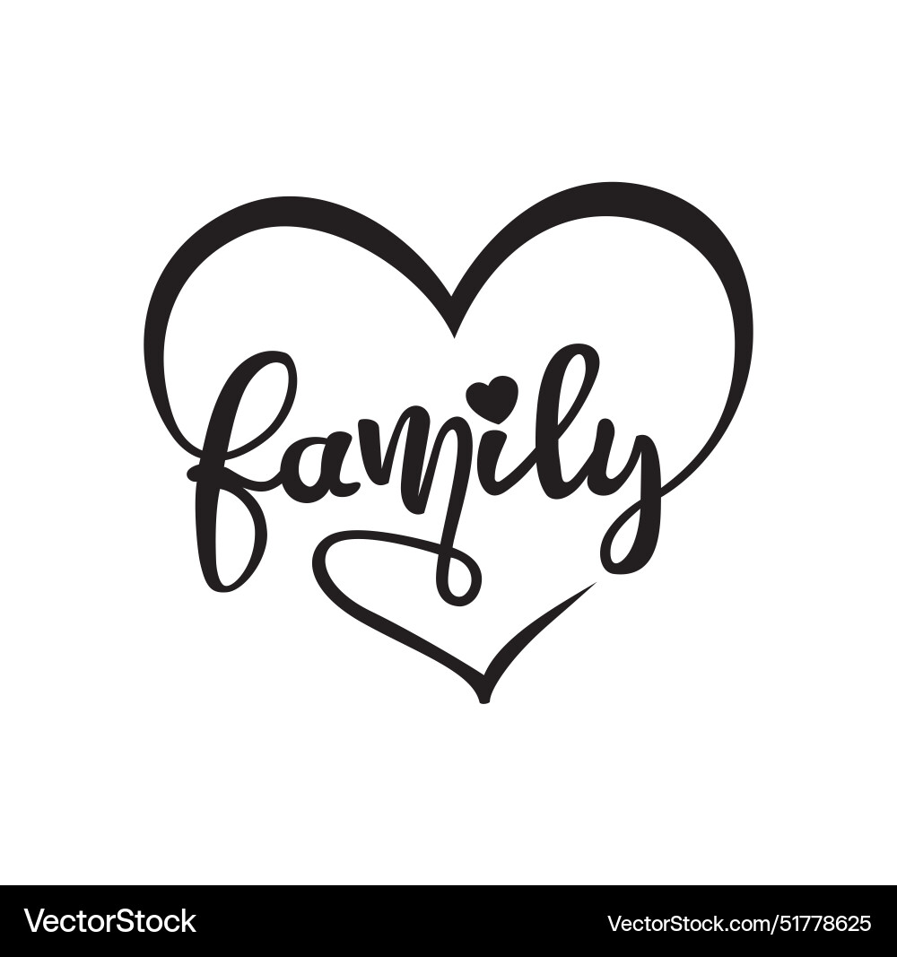 Family lettering design Royalty Free Vector Image