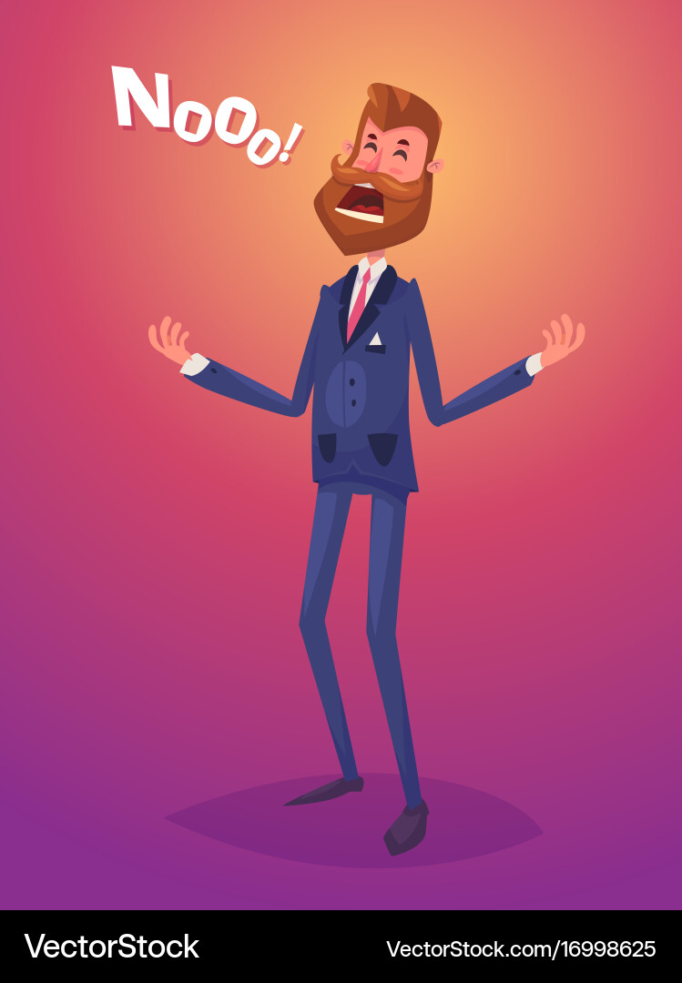 Funny disappointment business man character Vector Image
