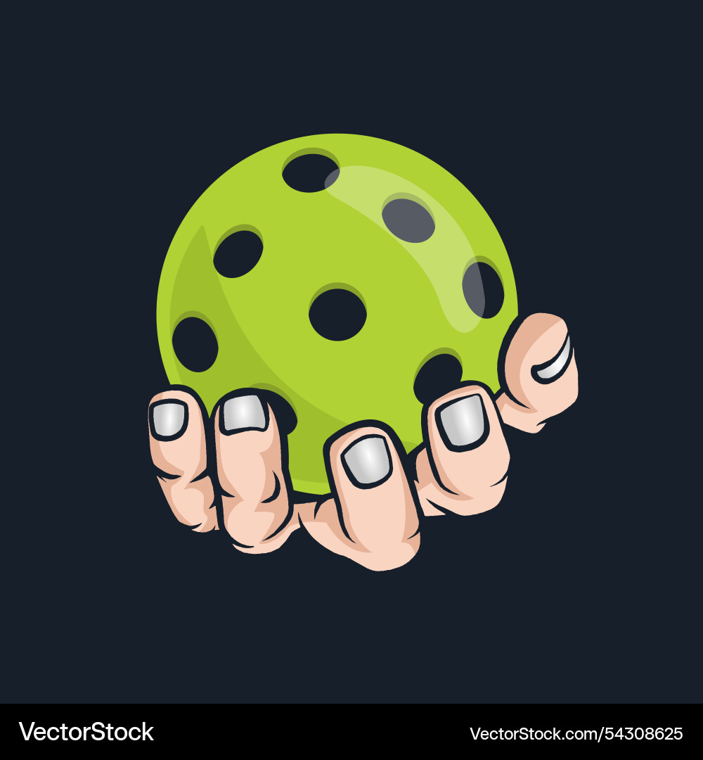 Hand holding pickleball Royalty Free Vector Image