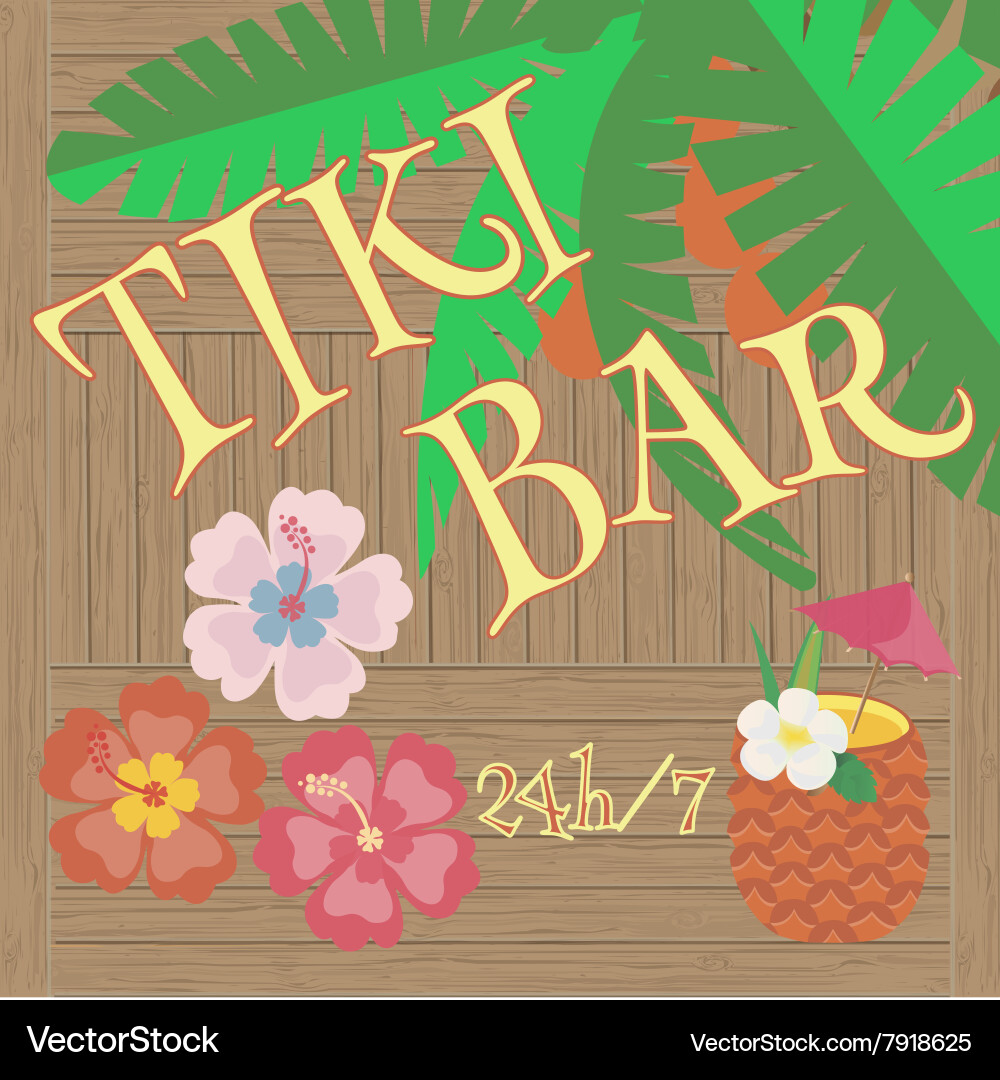 Hawaii bar poster Royalty Free Vector Image - VectorStock