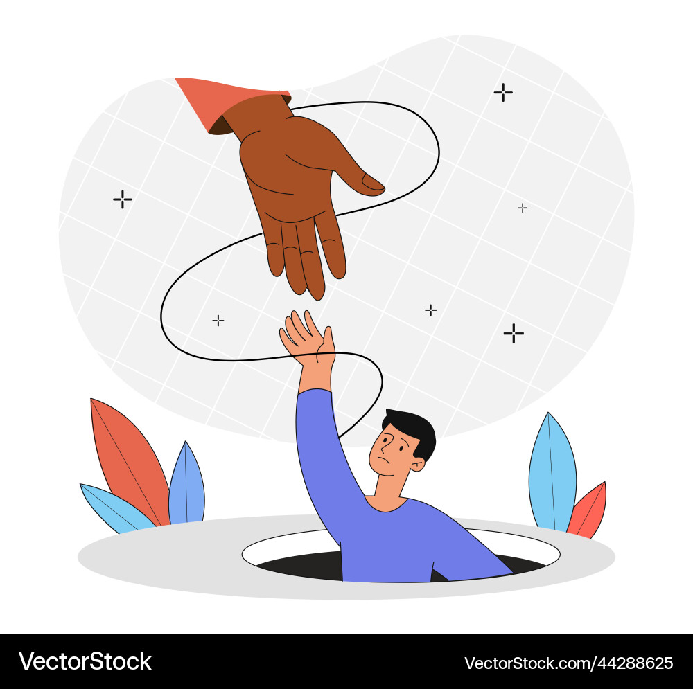 Helping hand concept Royalty Free Vector Image
