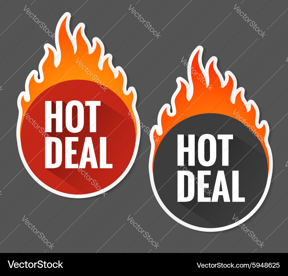 Hot price labels Royalty Free Vector Image - VectorStock