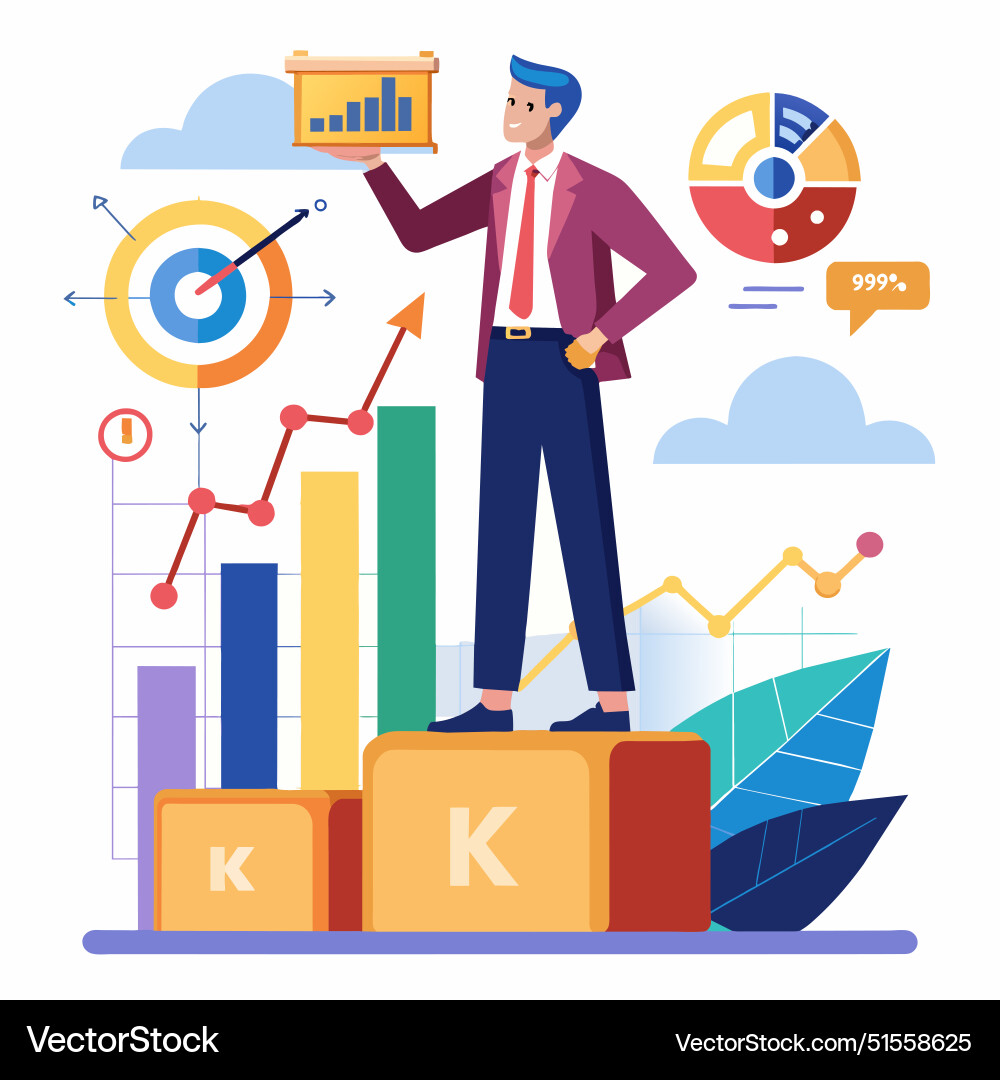 Kpi key performance indicator measurement to Vector Image