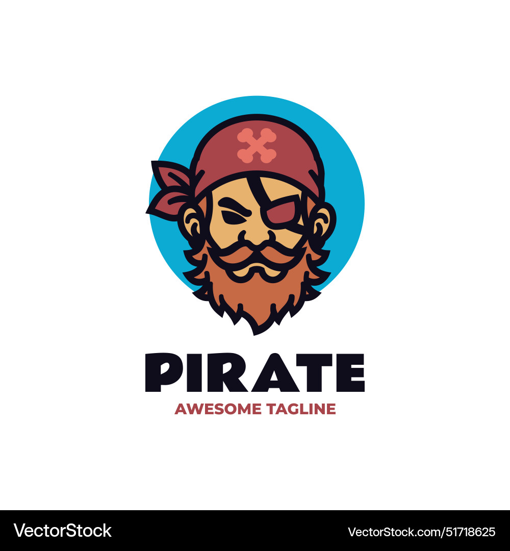 Logo pirate mascot cartoon style Royalty Free Vector Image