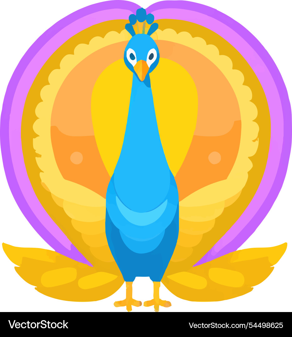 Peacock pride feather colorful courtship nature Vector Image