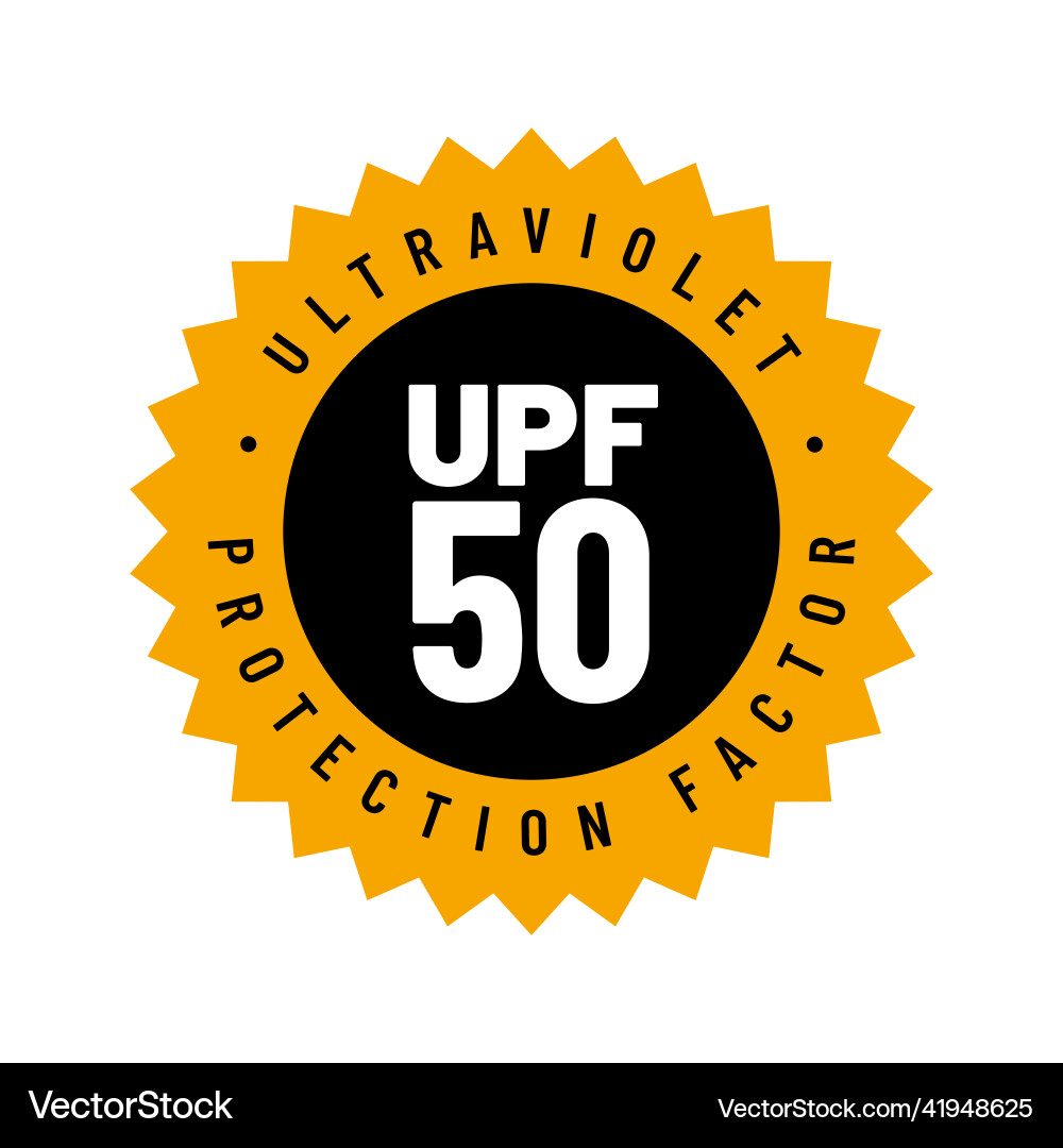 Upf icon ultraviolet protection factor sign ultra Vector Image