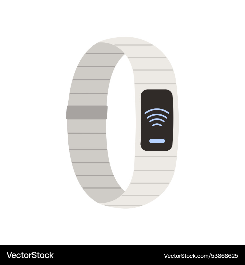 White smartwatch with wireless network sign Vector Image