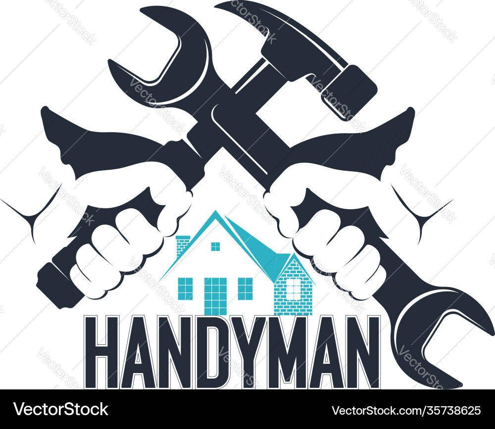 Wrench and hammer handyman symbol Royalty Free Vector Image