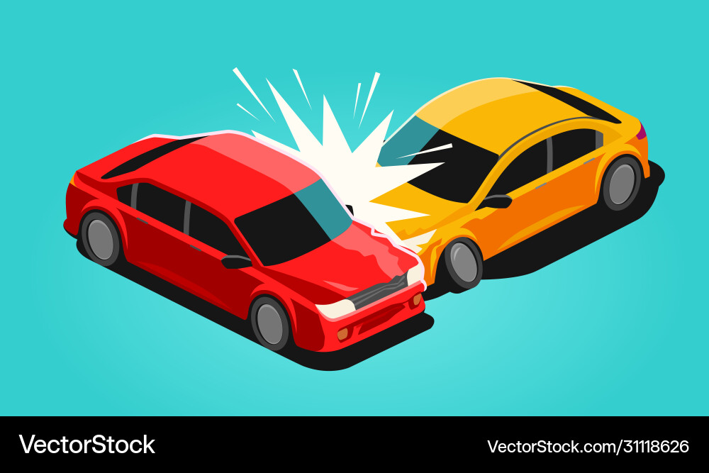 Car Accident - Vehicle Damage Royalty Free Vector Image