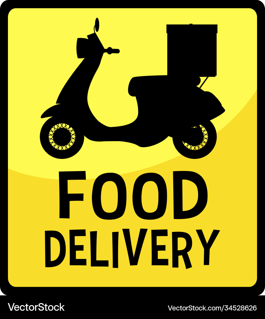 Design food delivery sign Royalty Free Vector Image
