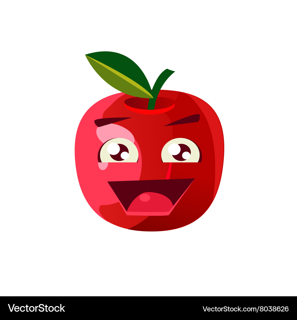 Excited apple emoji Royalty Free Vector Image - VectorStock