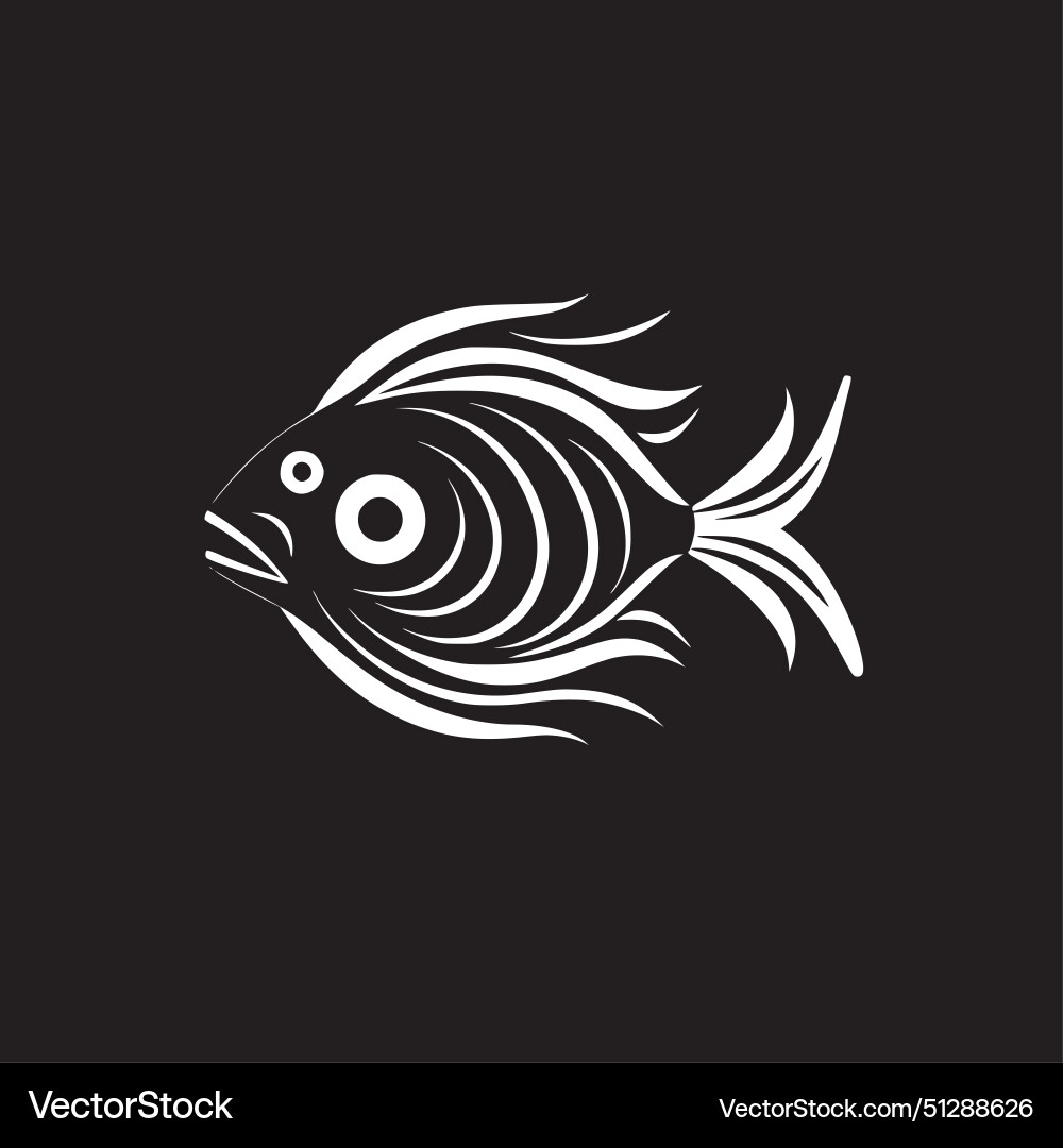 Fish - black and white Royalty Free Vector Image