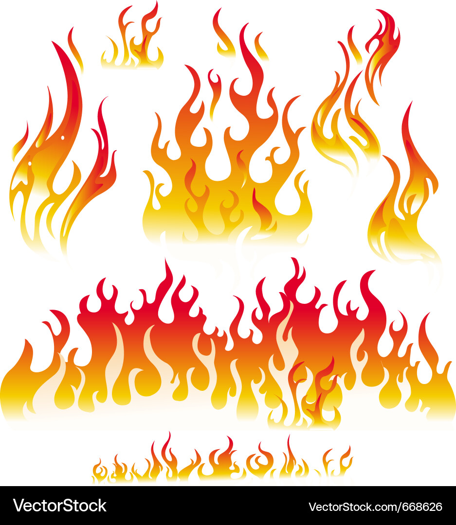 Flame Graphic Elements Royalty Free Vector Image