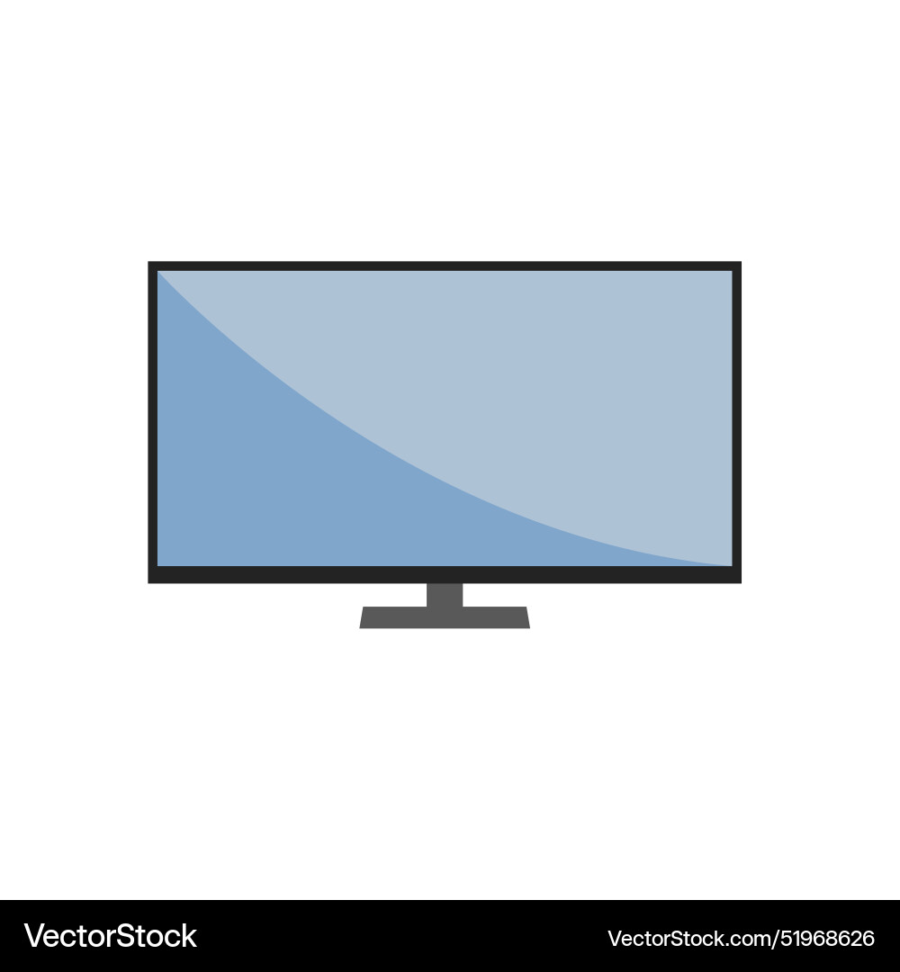 Flat monitor icon symbol Royalty Free Vector Image
