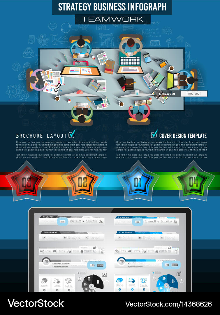 Infograph brochure template with hand drawn Vector Image