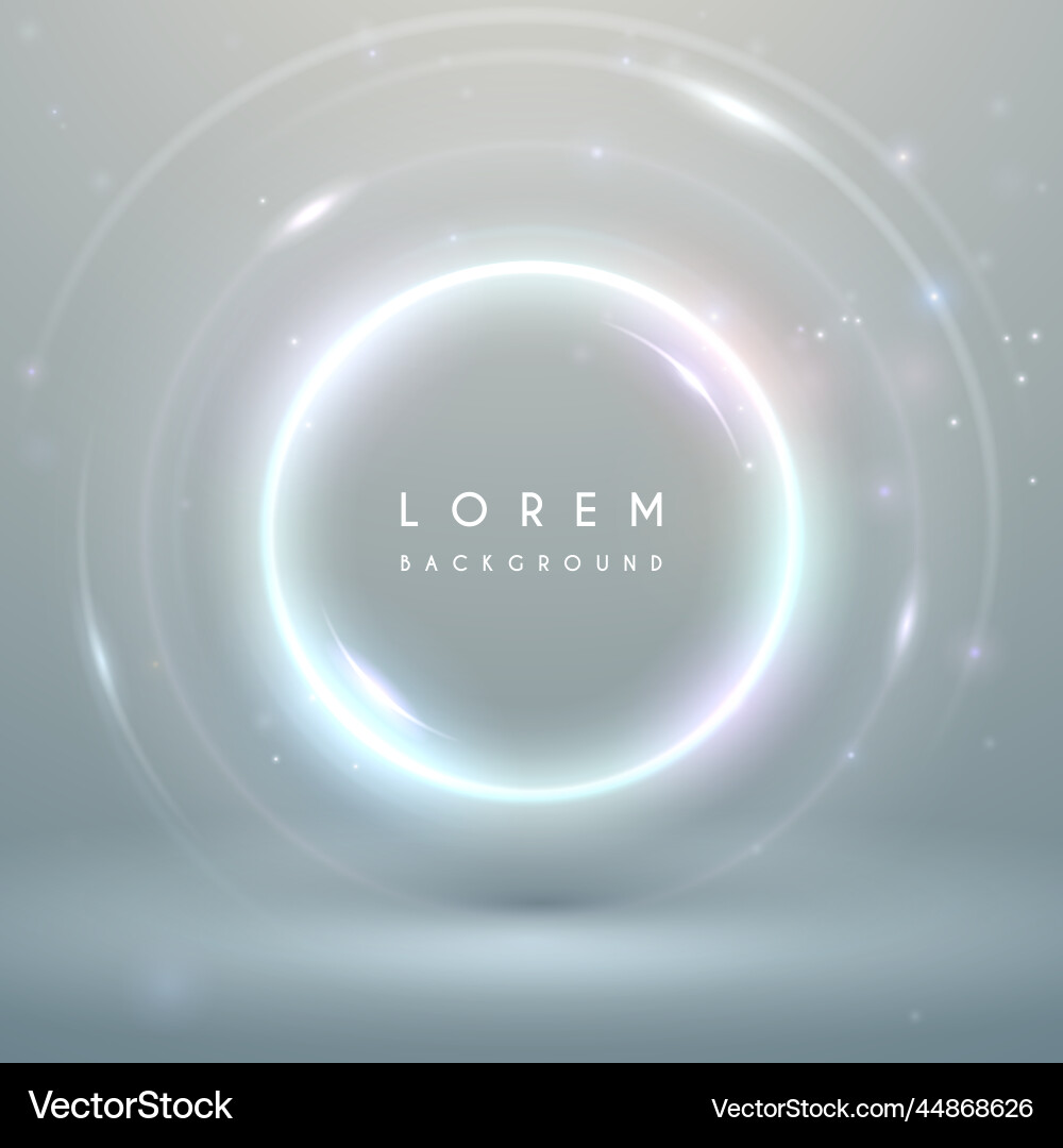 Magic light white ring background Royalty Free Vector Image