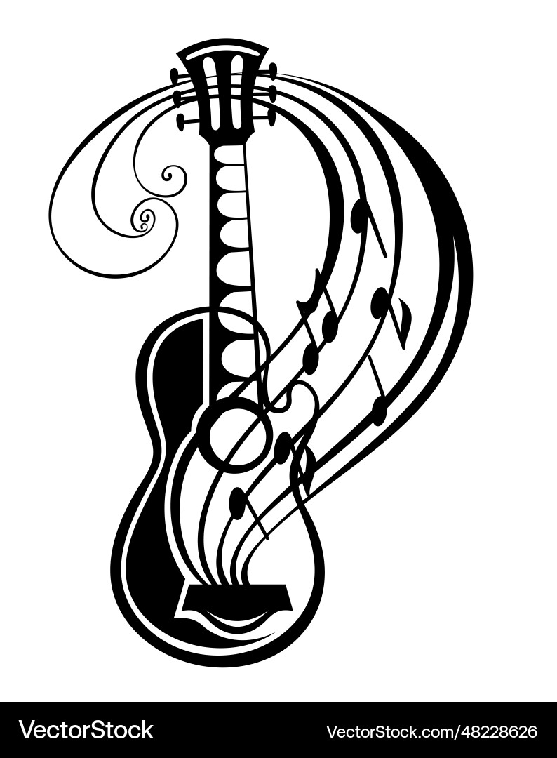 Music guitar Royalty Free Vector Image - VectorStock