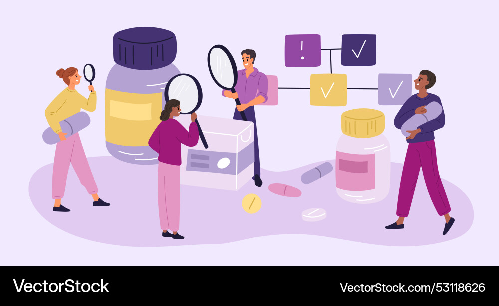 People with magnifying glass supervisors group Vector Image