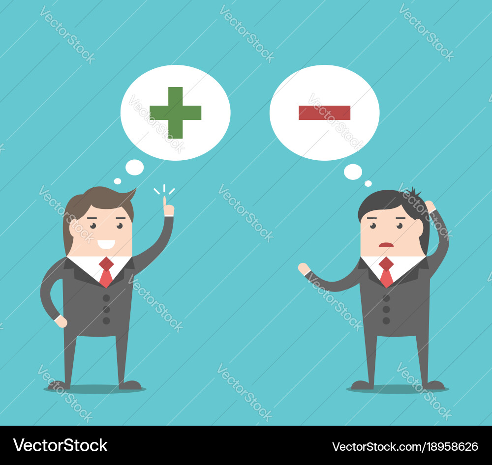 Positive and negative thinking Royalty Free Vector Image