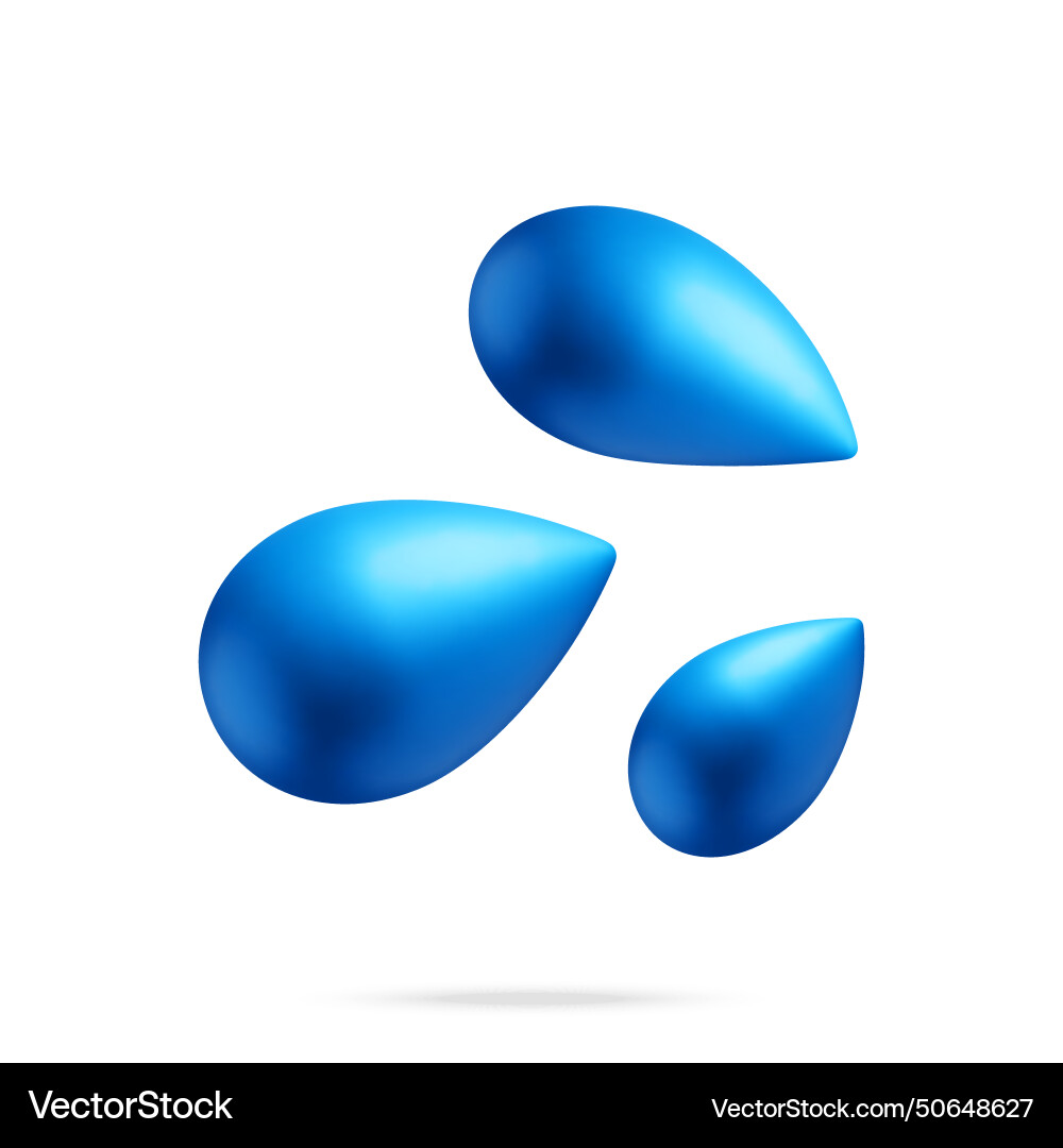 3d blue water drop icon Royalty Free Vector Image