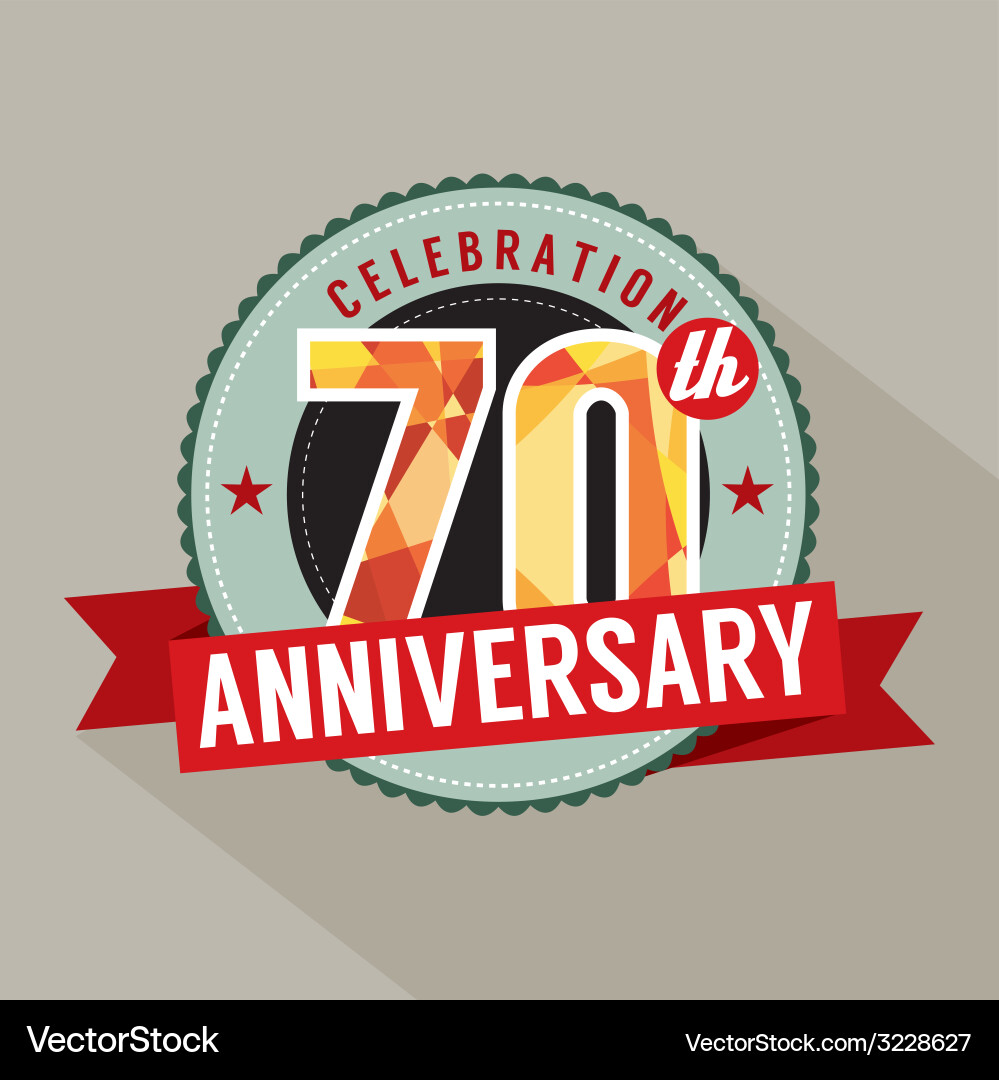 70th years anniversary celebration design Vector Image
