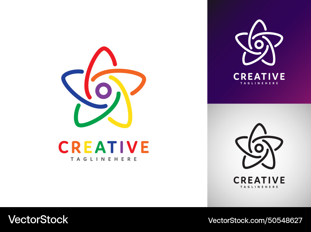 Creative star logo design Royalty Free Vector Image